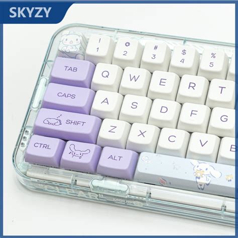 Cinnamoroll Keycaps Mda Profile สาวน่ารัก Pbt Dye Sub ปุ่มกดแป้นพิมพ์