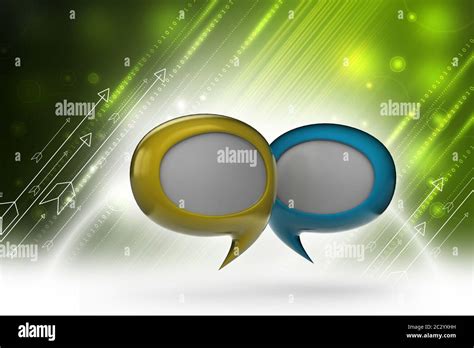 D Chat Bubble In Color Background Stock Photo Alamy
