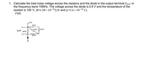 1 Calculate The Total Noise Voltage Across The Chegg Com