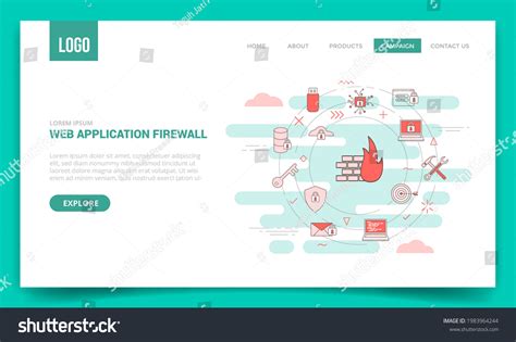 Waf Web Application Firewall Concept Circle Stock Vector Royalty Free Shutterstock