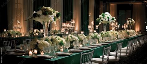 The White Table At The Upscale Restaurant Was Elegantly Set Adorned With Stunning Flower