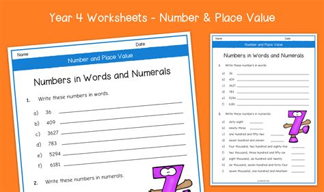 Year 4 Numbers In Words And Numerals Worksheets Ks2 Number And Place Value Primary Maths