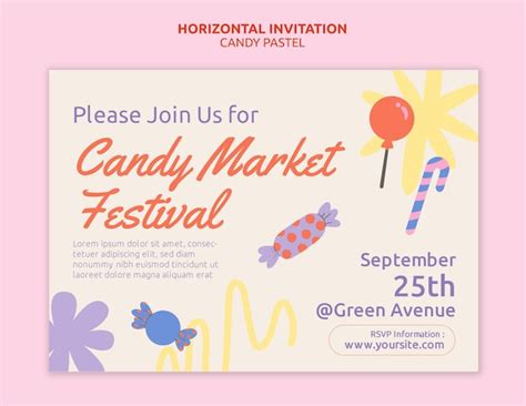Candy Theme Invite Psd High Quality Free Psd Templates For Download Freepik