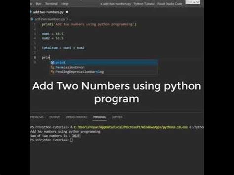 Adding two numbers in python | Add two numbers using python programming #shorts # ...