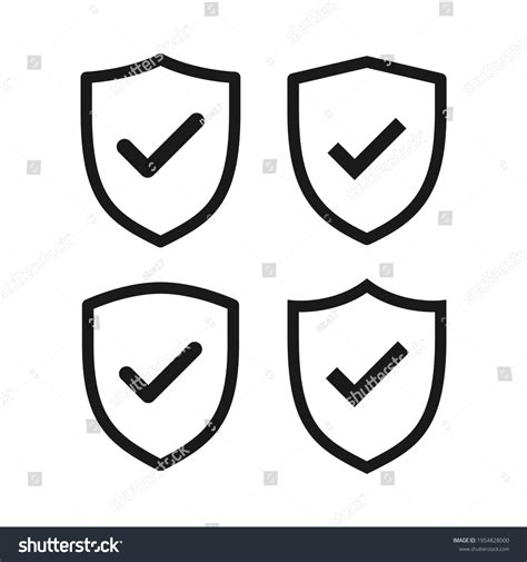 Shield Check Mark Vector Icons Set Stock Vector Royalty Free Shutterstock
