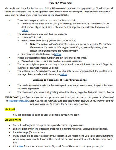 Voicemail Greeting Examples To Download