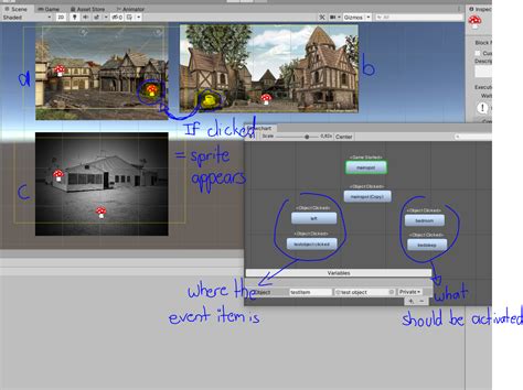 help unity fungus make sprite appear on object click i try to make