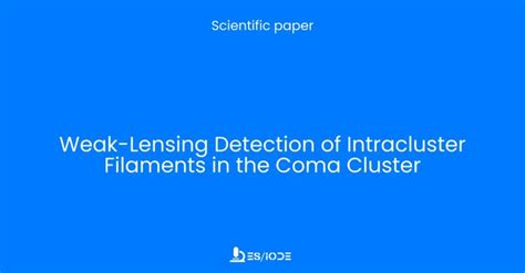 Esiode On Linkedin Scientific Research Weak Lensing Detection Of