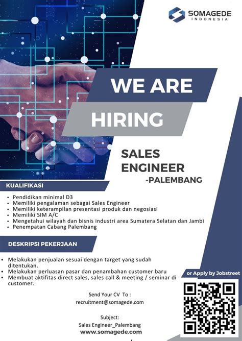 Budi Wirman On Linkedin Loker Sales Engineer Palembang Apply By