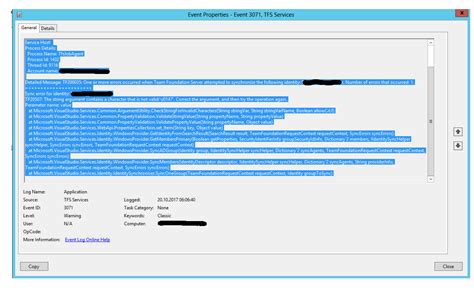 Active Directory Synchronise Ad With Tfs Throws Error Tf20507
