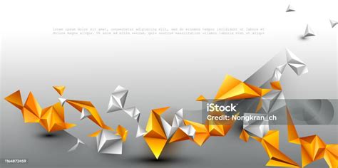 흰색 색상 배경에 추상 3d 기하학적 다각형 노란색 주황색 그라데이션 색상 삼각형 패턴 모양입니다 배너 템플릿 웹 디자인을위한 벡터 일러스트 다각형 기술 배경 0명에 대한