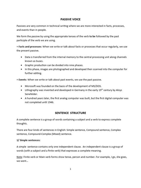 Kinds Of Sentences Passive Voice Flowchart Pdf Verb Sentence