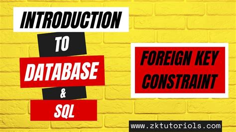 15 Foreign Key Constraint In Sql Sql For Beginners Youtube