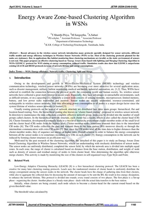 Pdf Energy Aware Zone Based Clustering Algorithm In Wsns