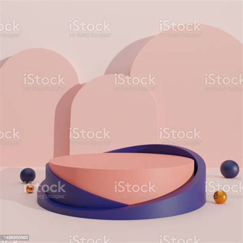 화장품 프리미엄 제품에 대한 추상적인 배경 분홍색 파스텔 배경에 연단이 전시되어 있다 3d 렌더링 0명에 대한 스톡 사진 및 기타 이미지 Istock