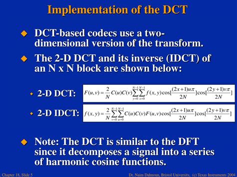 Ppt Chapter 18 Discrete Cosine Transform Powerpoint Presentation Free Download Id7007404