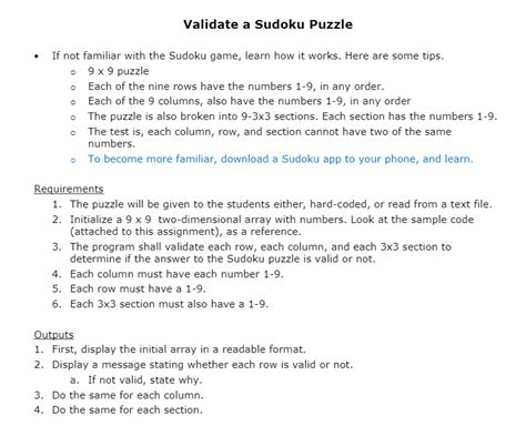 Solved Validate A Sudoku Puzzle • If Not Familiar With The