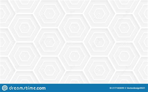 3d Style Hexagonal White Pattern Background Design Stock Vector
