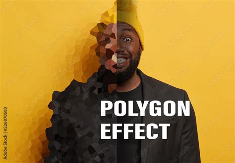 Polygon Effect Mockup Stock Template Adobe Stock