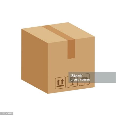 상자 상자 3d 판지 상자 갈색 평면 스타일 골판지 소포 상자 포장화물 등각 투영 상자 갈색 포장 상자 갈색 아이콘 흰색 배경에