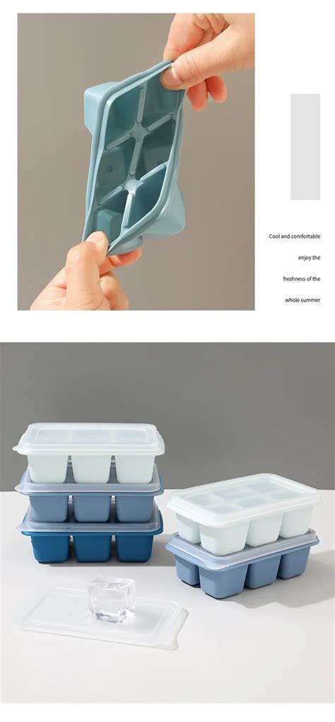 Форма для льда бытовая силиконовая коробка поднос для холодильника маленькая коробка для льда