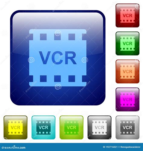 Vcr Movie Standard Color Square Buttons Stock Vector Illustration Of Movie Recorder 192716021