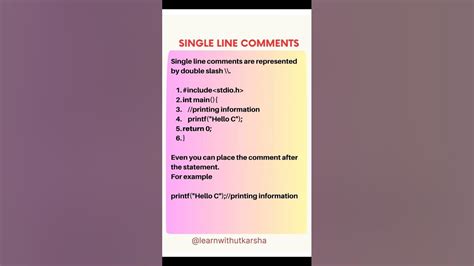 Single Line Comment In C Youtubeshorts Shortsvideo Shortsvideoviral Cprogramming