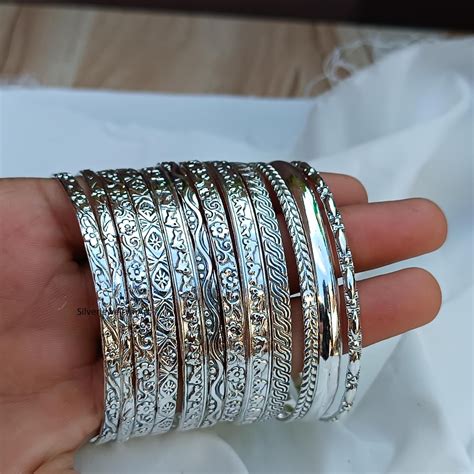 Set Of 12 Bangles Stacking Bangles Sterling Silver Bangles 12 Days Bangles Women Bangles