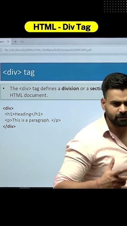 html div tag incapp rahulchauhansir shorts virelvideo coding