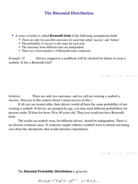 Binomial Distribution Pdf Statistical Models Mathematics