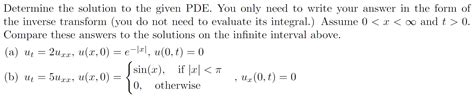 Solved Determine The Solution To The Given PDE You Only Chegg Com