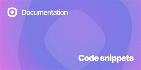 Code Snippets ‹ Documentation Blockstudio