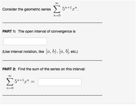 Solved Consider The Geometric Series Summation Infinity N