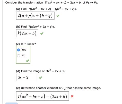 solved consider the transformation t ax2 bx c 2ax b