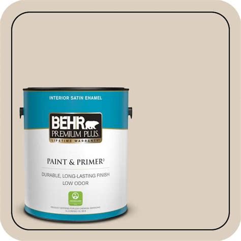 Behr Premium Plus 1 Gal Or W07 Spanish Sand Satin Enamel Low Odor