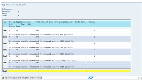 Warning Message No Structure Could Be Determined SAP Community