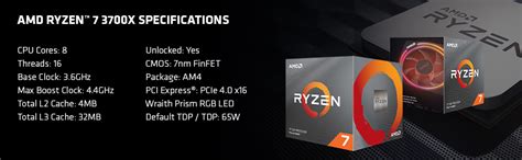 AMD Ryzen 7 3700X Processor 8C 16T 36 MB Cache 4 4 GHz Max Boost Amazon Co Uk Computers