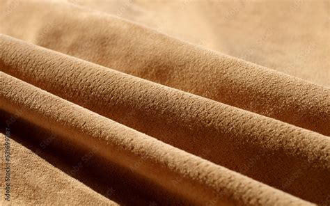 Suede Leather Waves Diagonal Close Up Texture Of Sand Leather Stock