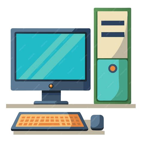 Desktop Computer Clipart Vector Art And Illustration Premium Ai