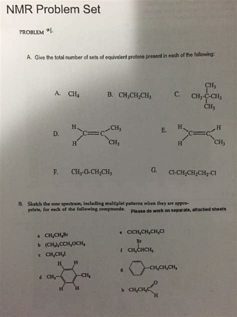 Solved NMR Problem Set PROBLEM A Give The Total Number Chegg