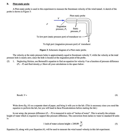 solved b pitot static probe a pitot static probe is used in