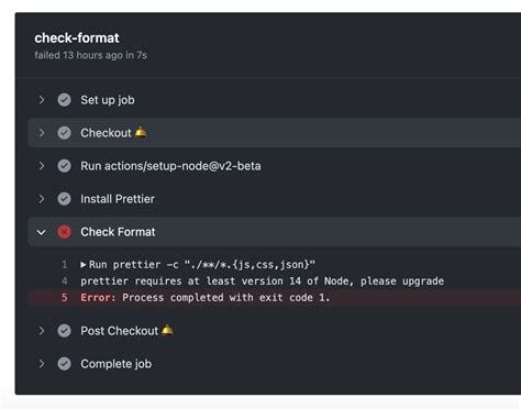 Prettier Failing On Ci Due To Old Nodejs Version · Issue 632