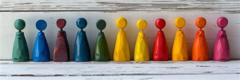 Premium Photo Colorful Human Figurines In Simple Shapes Generative Ai