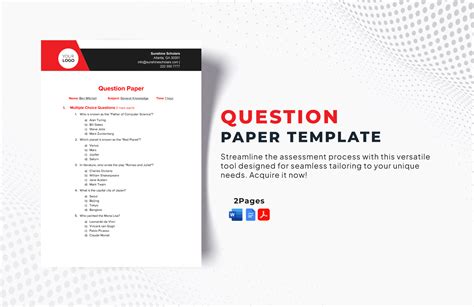 Multiple Choice Quiz Template In Word Google Docs Download Template Net