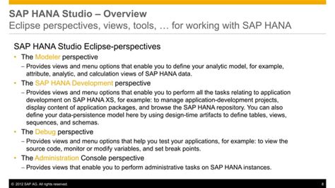 Sap Hana Studio Overview Pdf Databases Computer Software And Applications