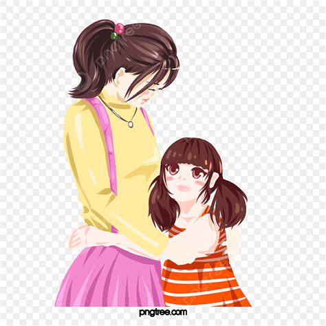 엄마와 딸 일러스트 여성 엄마 아기 Png 일러스트 및 Psd 이미지 무료 다운로드 Pngtree