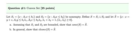 Solved Question Convex Set Points Let Si X Alx Chegg
