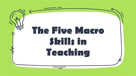 The Five Macro Skills In Teaching Pdf