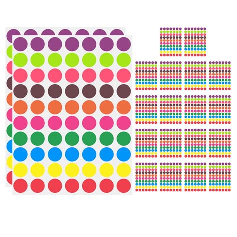 Mrless 1400 Color Coding Circle Dot Stickers Adhesive Labels