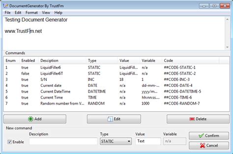 Screenshots DocumentGenerator